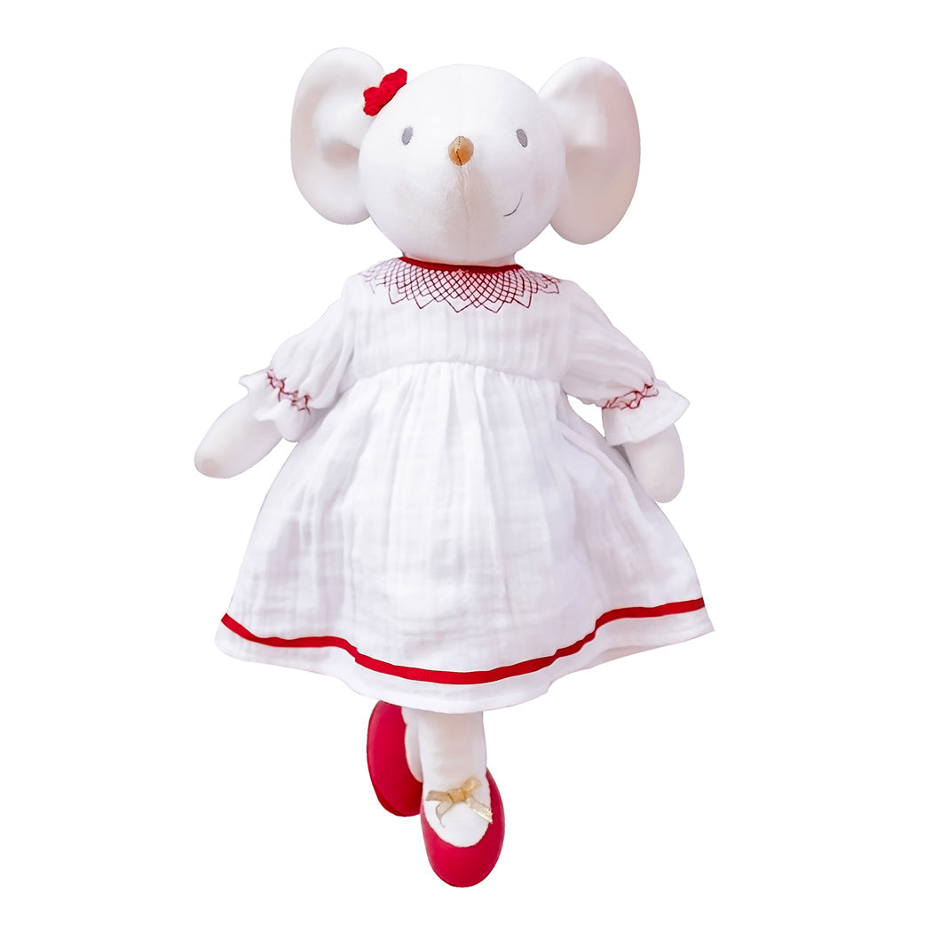 Meiya the Mouse with White Muslin Outfit – Tikiri Toys Sri Lanka